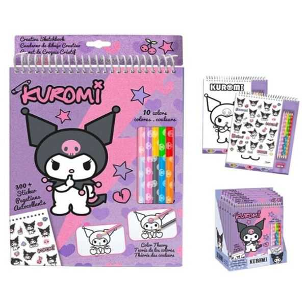 kuromi set de colorear con lapices de colores (kids licensing - ku00014)